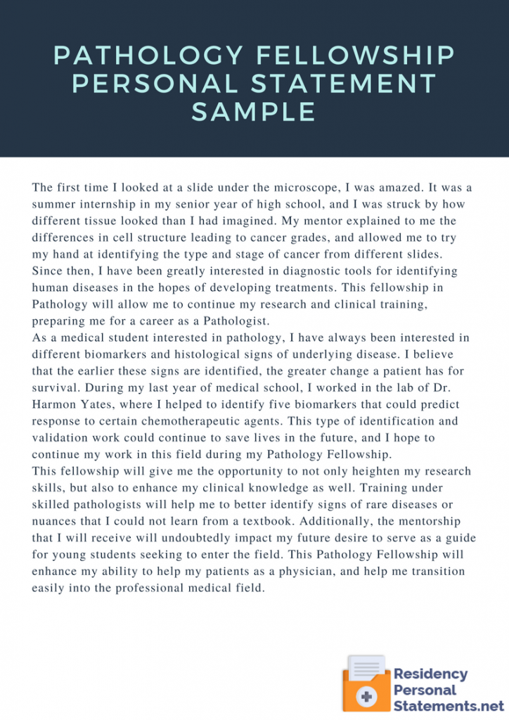 Pathology Fellowship Personal Statement 2019 20 Application Pathology Fellowship Personal Statement 2019 20 Application