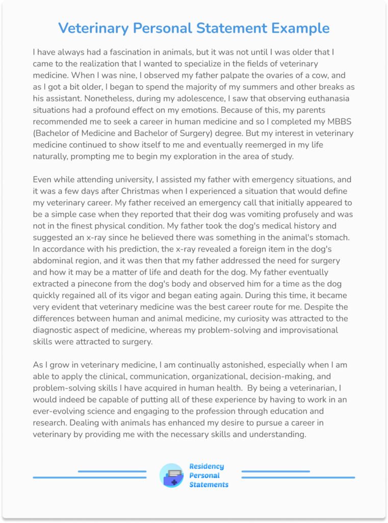 Veterinary Residency Personal Statement Done Right