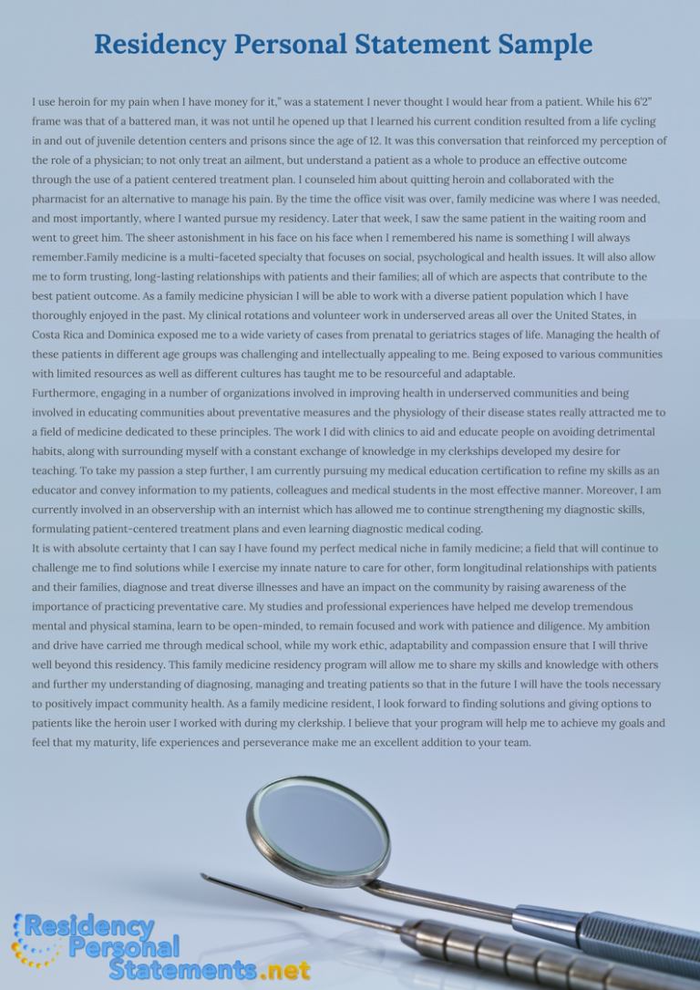 Best Residency Personal Statement Examples for Inspiration