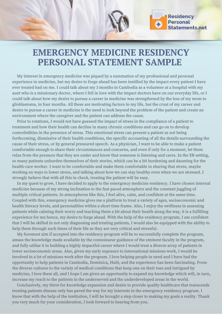 Emergency Medicine Personal Statement Expert Writing Help Emergency Medicine Personal Statement Expert Writing Help