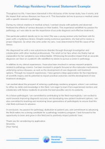 Impressive Pathology Residency Personal Statement Writing Help