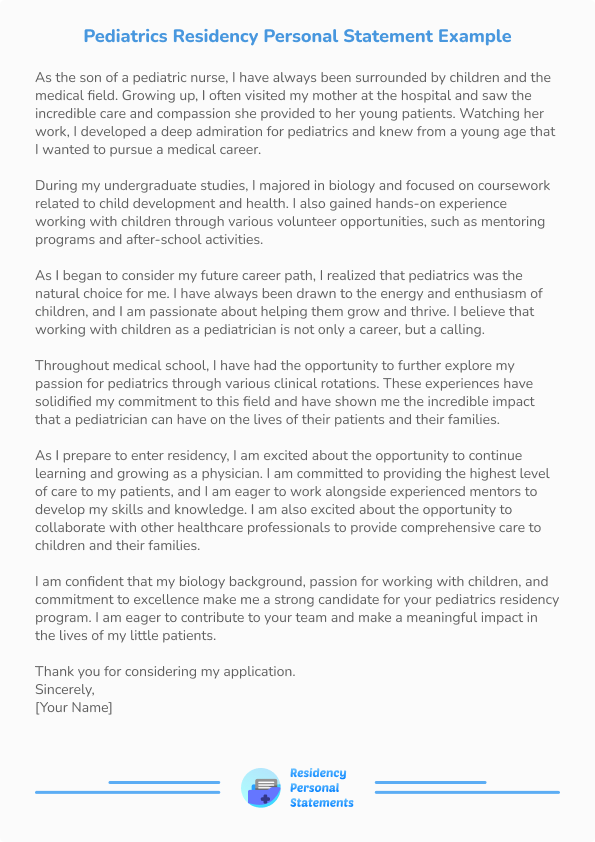 Pediatric Residency Personal Statement Examples From Experts