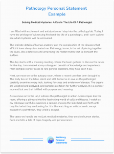 Professional Pathology Personal Statement Writing Assistance