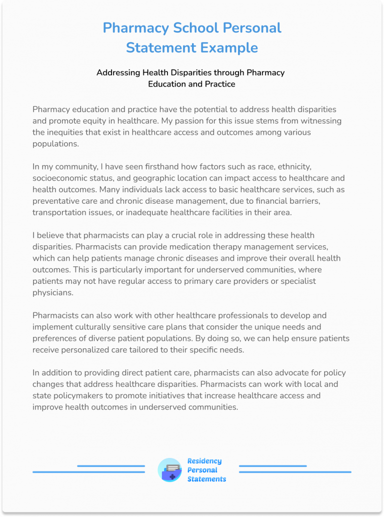 Reliable Pharmacy School Personal Statement Writing Service