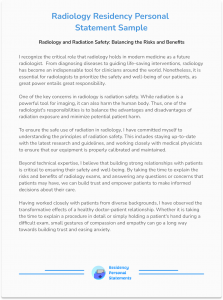 Interventional Radiology Residency Personal Statement Writing