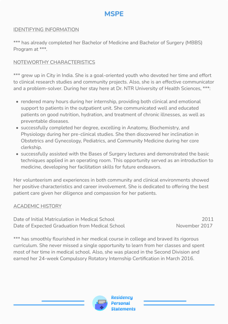 Medical Student Performance Evaluation – MSPE Letter Writing