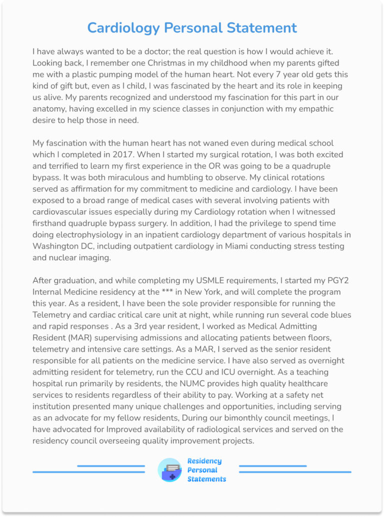 How to Write Cardiology Personal Statement Effectively