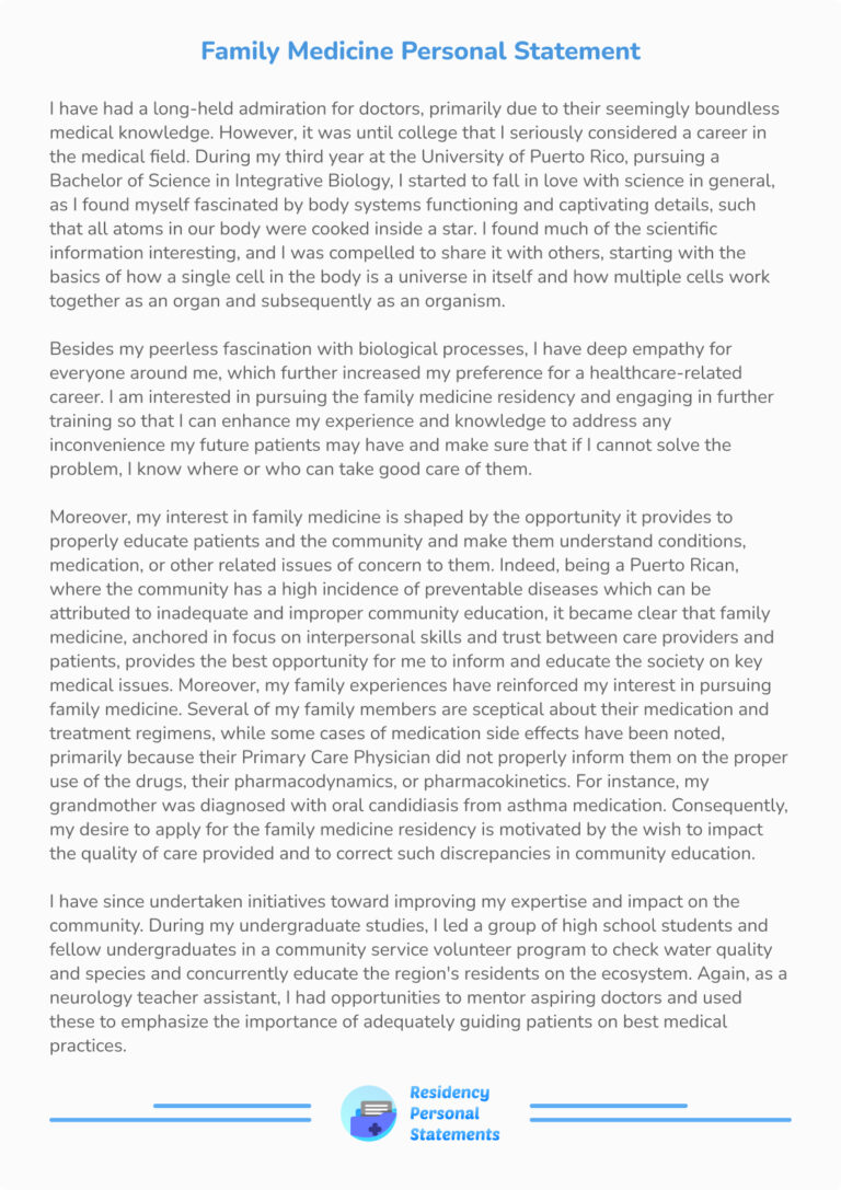 Family Medicine Residency Personal Statement: Samples & Help