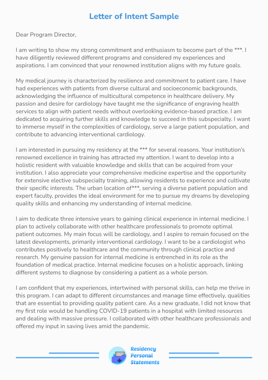 Professional Assistance with Medical School Letter of Intent