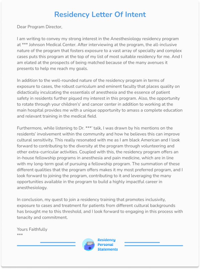 Writing Letter of Intent Residency Docs With 0% Plagiarism